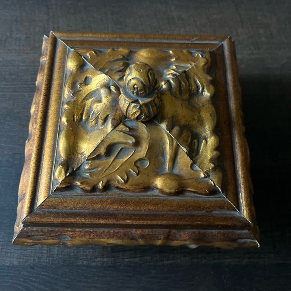 Storage & Organization | Vintage Gold Baroque Jewelry Box With Red ...